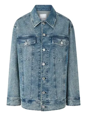 Pinko Acid-wash Denim Trucker Jacket - Blue