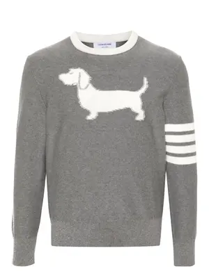 Thom Browne Hector Intarsia-knit Jumper - Grey