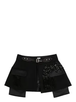 Dice Kayek Skirt With Belt - Black