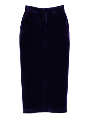 Alex Perry Velvet Pencil Skirt - Purple