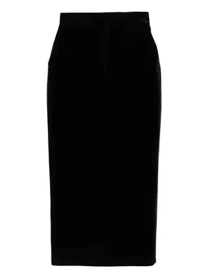 Alex Perry Velvet Pencil Skirt - Black
