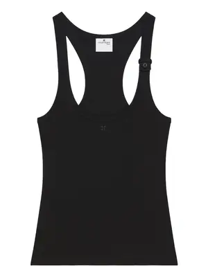 COURREGES 90's Ribbed Tank Top - Black