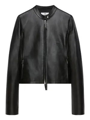COURREGES Leather Biker Jacket - Black