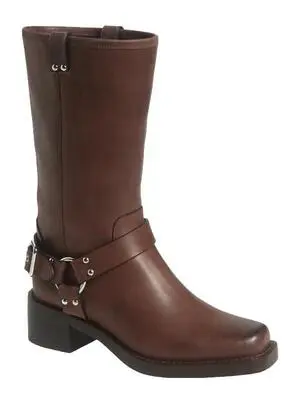 REFORMATION Francesca Moto Boots - Distressed Brown