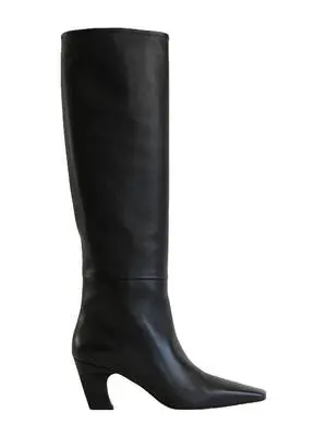 NEIL J. RODGERS Meg Knee High Boots - Black Nappa