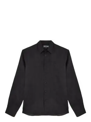 Vilebrequin Linen Solid Shirt Noir