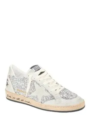 GOLDEN GOOSE Ball Star Glitter Sneakers - Silver/ Ice