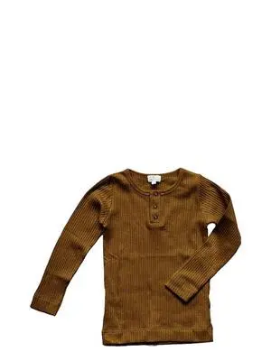 THE SIMPLE FOLK The Simple Folk Ribbed Long-Sleeve Top Bronze