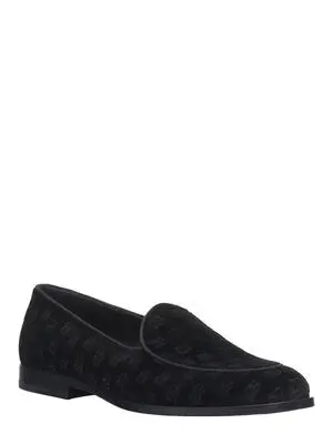 Dolce & Gabbana Logo Monogram Velvet Loafer - 80999-nero