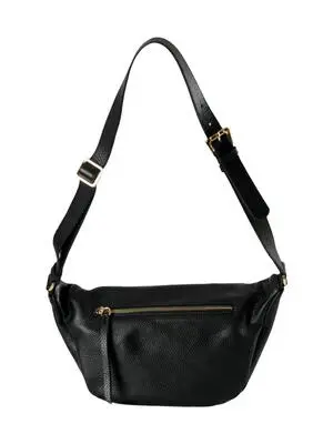 FOREVER & ALWAYS SHOES Leather Crossbody Bag - Black Leather