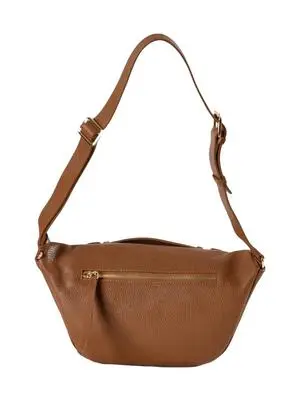 FOREVER & ALWAYS SHOES Leather Crossbody Bag - Cognac Brown Leather