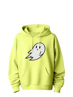DALIX Giant Ghost Fleece Hoodie Safety Green