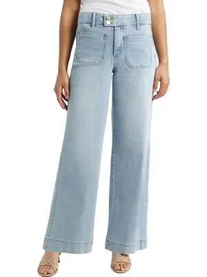 Wit & Wisdom Ab'solution Patch Pocket Wide Leg Jeans - Powder Blue Artisanal