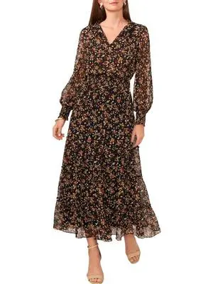 Chaus Floral Maxi Dress - Black Mango