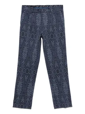 Etro Patterned Jacquard Trousers - Blue