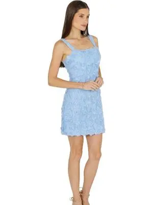 AKALIA Melvina 3d Floral Mini Dress - Sky Blue