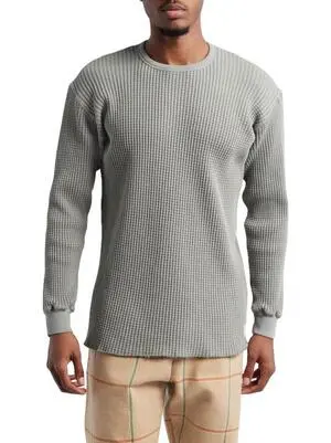 STANDARD ISSUE Thermal Knit Long Sleeve T-shirt - Concrete