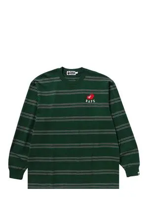A BATHING APE Ape Heart Hoop Long-sleeve Tee - Green