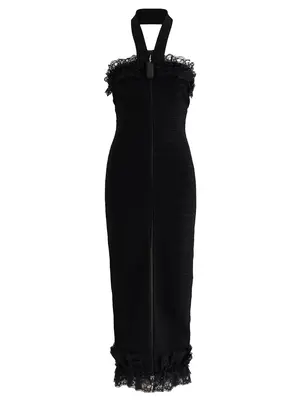 SELF-PORTRAIT X Christopher Kane Lace-trimmed Midi Dress - Black