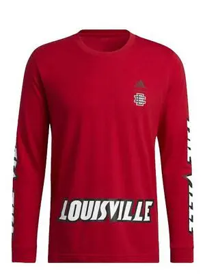 Adidas X Eric Emanuel Louisville Midnight Madness Graphic Long Sleeve Tee Shirt - Team Power Red