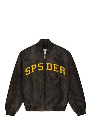 SP5DER Varsity Bomber Jacket - Brown