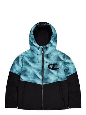 Trapstar Hyperdrive Hooded Puffer Jacket - Black/blue