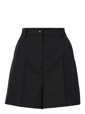 Dolce & Gabbana Wool Gabardine Shorts - Black