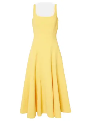 EMILIA WICKSTEAD Neith Crêpe Midi Dress - Yellow