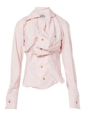 VIVIENNE WESTWOOD Vivienne Westwood Orb Gathered Asymmetric Shirt Pink