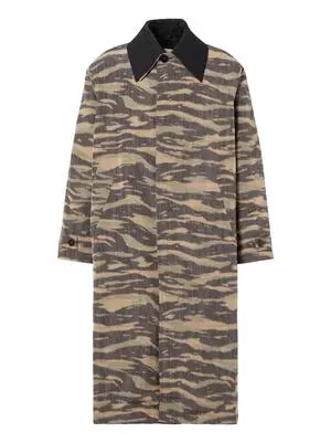 JIL SANDER Camouflage Crêpe De Chine Car Coat - Multicoloured