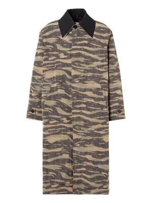 JIL SANDER Camouflage Crêpe De Chine Car Coat - Multicoloured