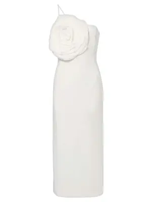 Blumarine Floral Embroidered Midi Dress - White