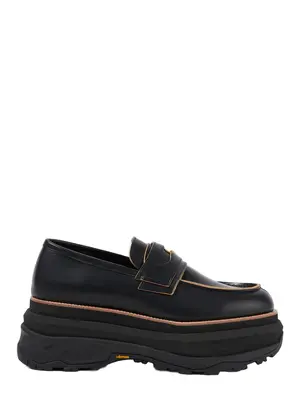 Sacai Leather Platform Loafers - Black