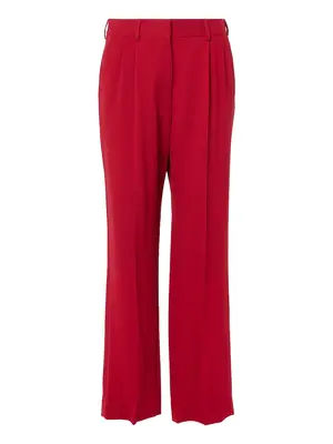 BLAZÉ MILANO Wool Wide-leg Trousers - Red