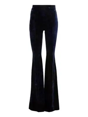 Alex Perry Velvet Flared Pants - Blue