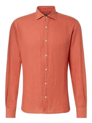 Fedeli Linen Oxford Shirt - Orange