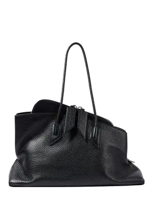 Attico La Passeggiata Medium Leather Tote Bag - Black