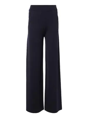 Max Mara Wilma Virgin Wool Wide-leg Trousers - Blue