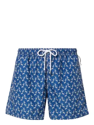 Fedeli Printed Swim Trunks - Blue