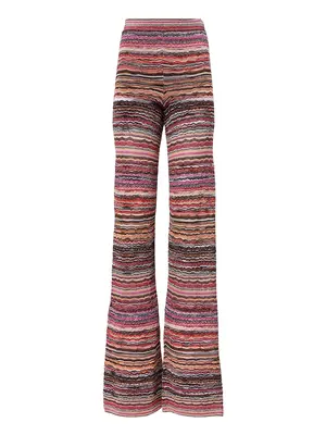 Missoni Zigzag Striped Lamé Flared Pants - Multicoloured