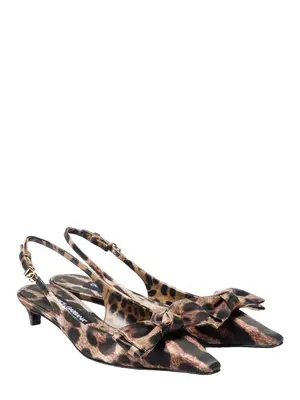 Dolce & Gabbana Leo 30 Printed Satin Slingback Pumps - Multicoloured