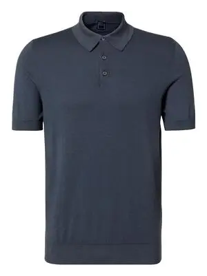 Fedeli Cotton Polo Shirt - Blue