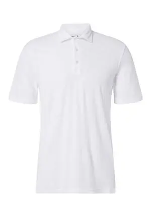 Fedeli Cotton Terry Polo Shirt - White