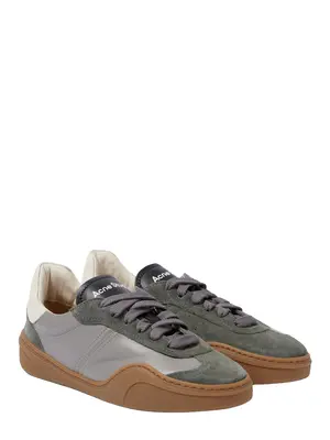 Acne Studios Bars Suede And Leather Sneakers - Grey