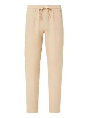 Fedeli Linen Straight Pants - Beige