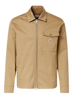 Moncler Cotton-blend Gabardine Jacket - Beige