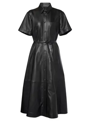 Altuzarra Kiera Leather Shirt Dress - Black