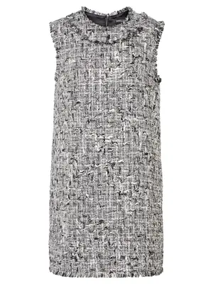 Dolce & Gabbana Tweed Lamé Minidress - Grey