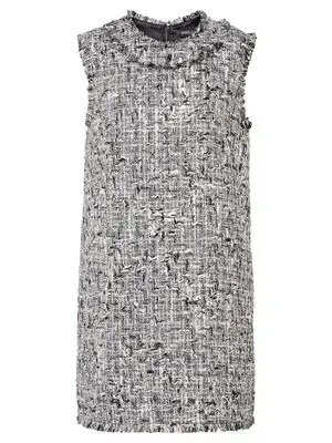 Dolce & Gabbana Tweed Lamé Minidress - Grey