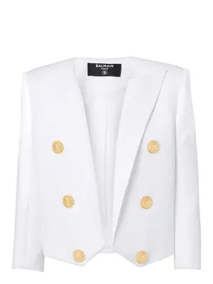 Balmain Side To Side Spencer Jacket - White
